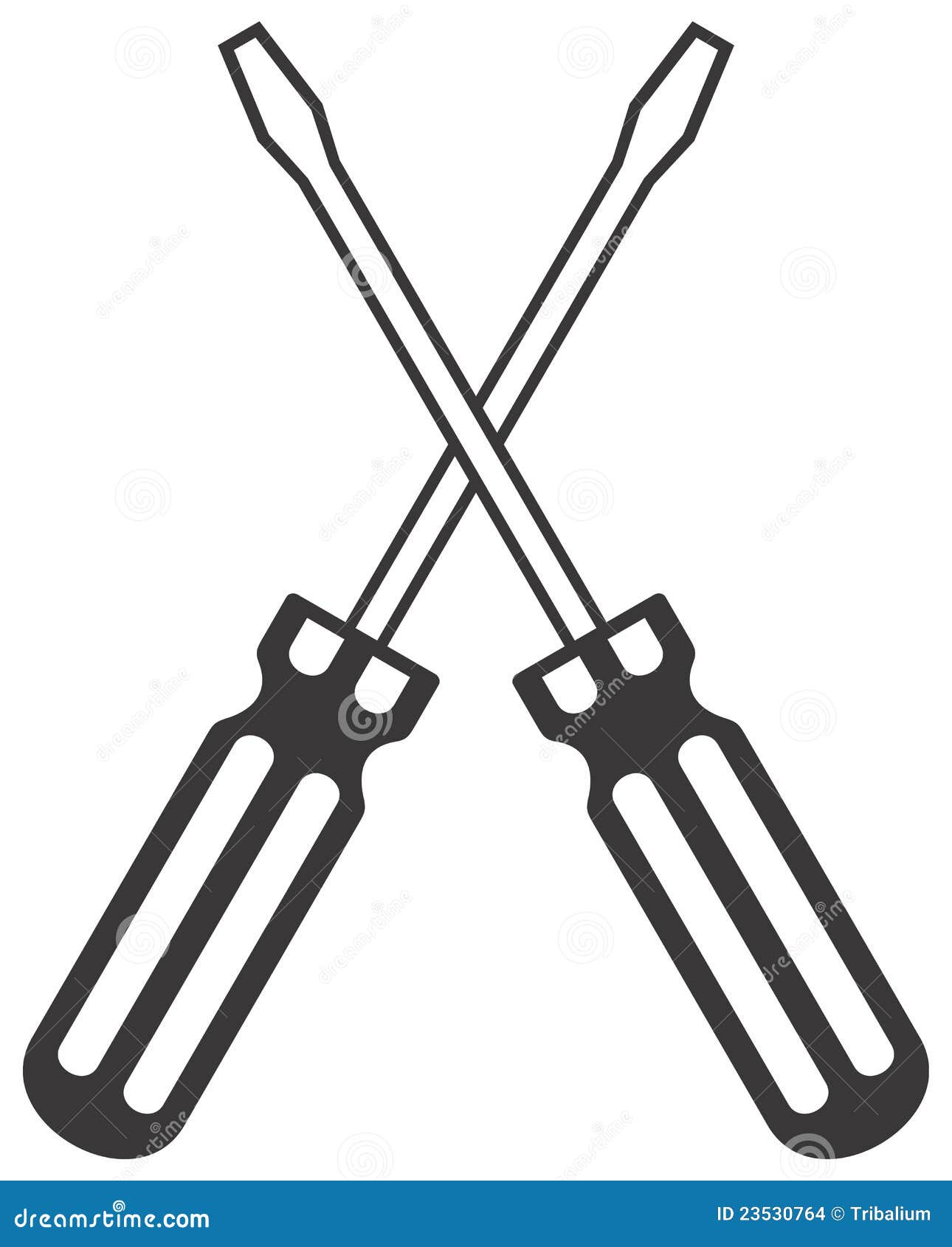 Crossed screwdrivers stock vector. Illustration of chrome - 23530764