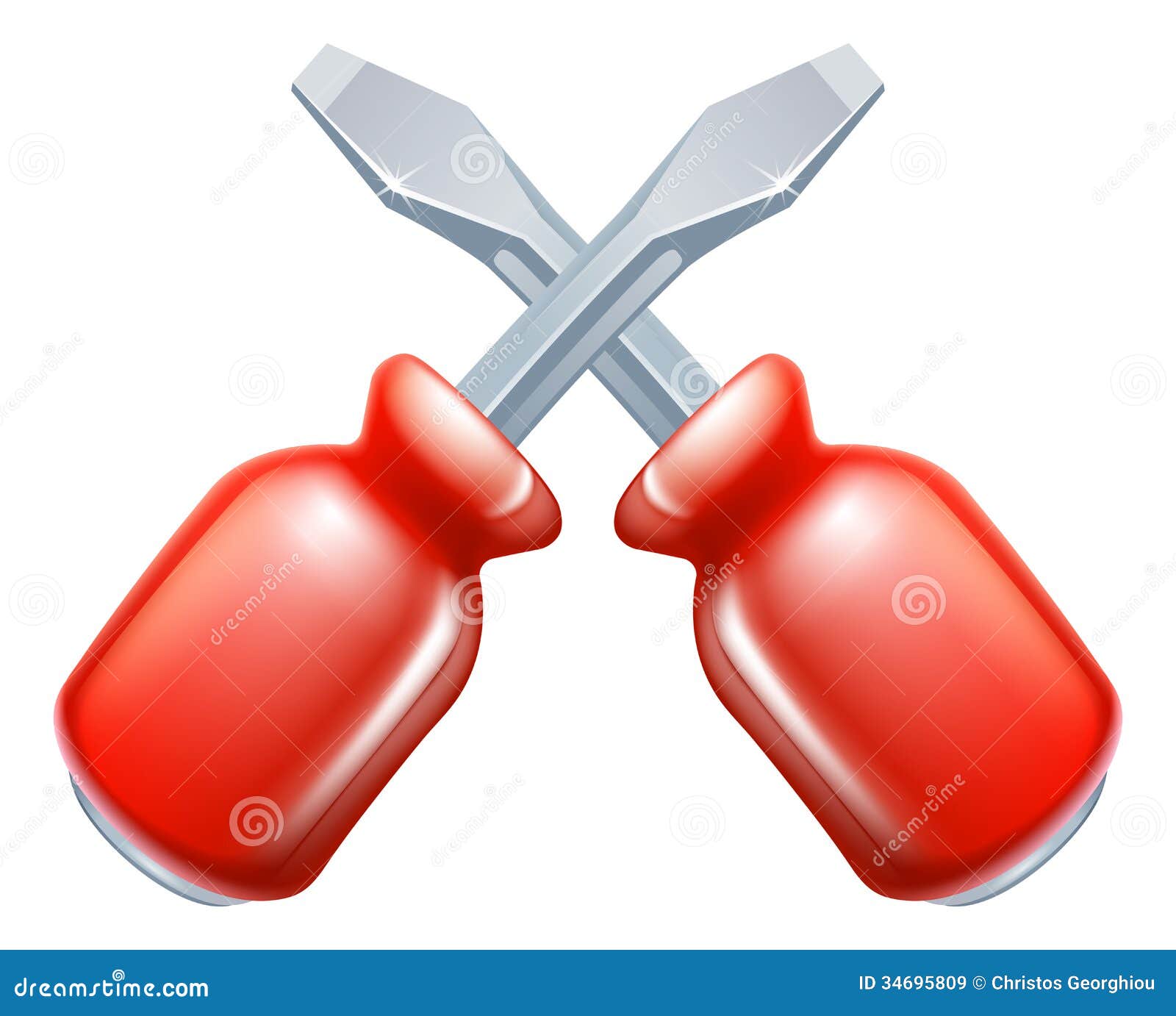 Crossed screwdrivers icon stock vector. Illustration of cartoon - 34695809