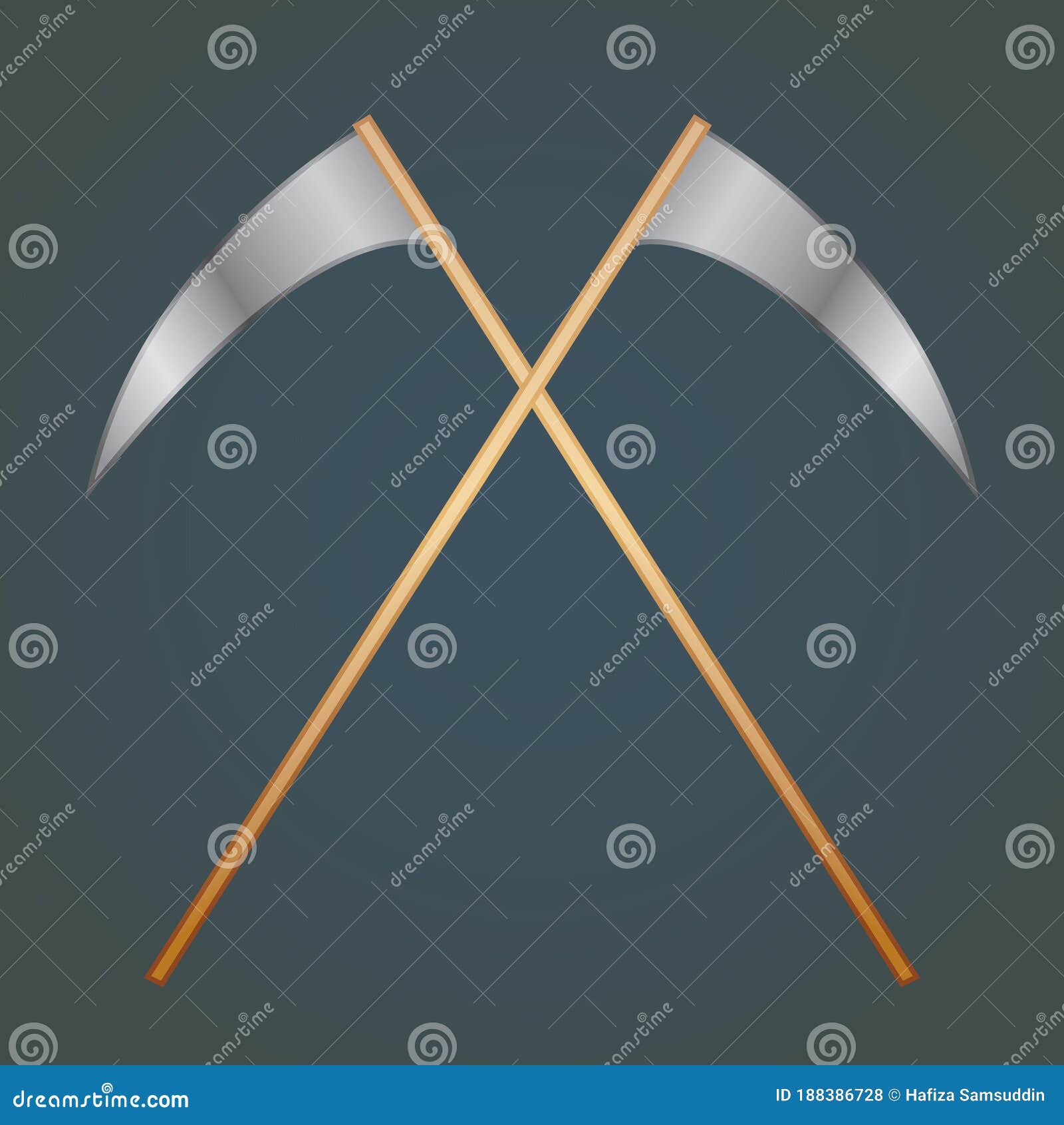 Crossed Scythe. Vector Illustration Decorative Design Stock Vector ...