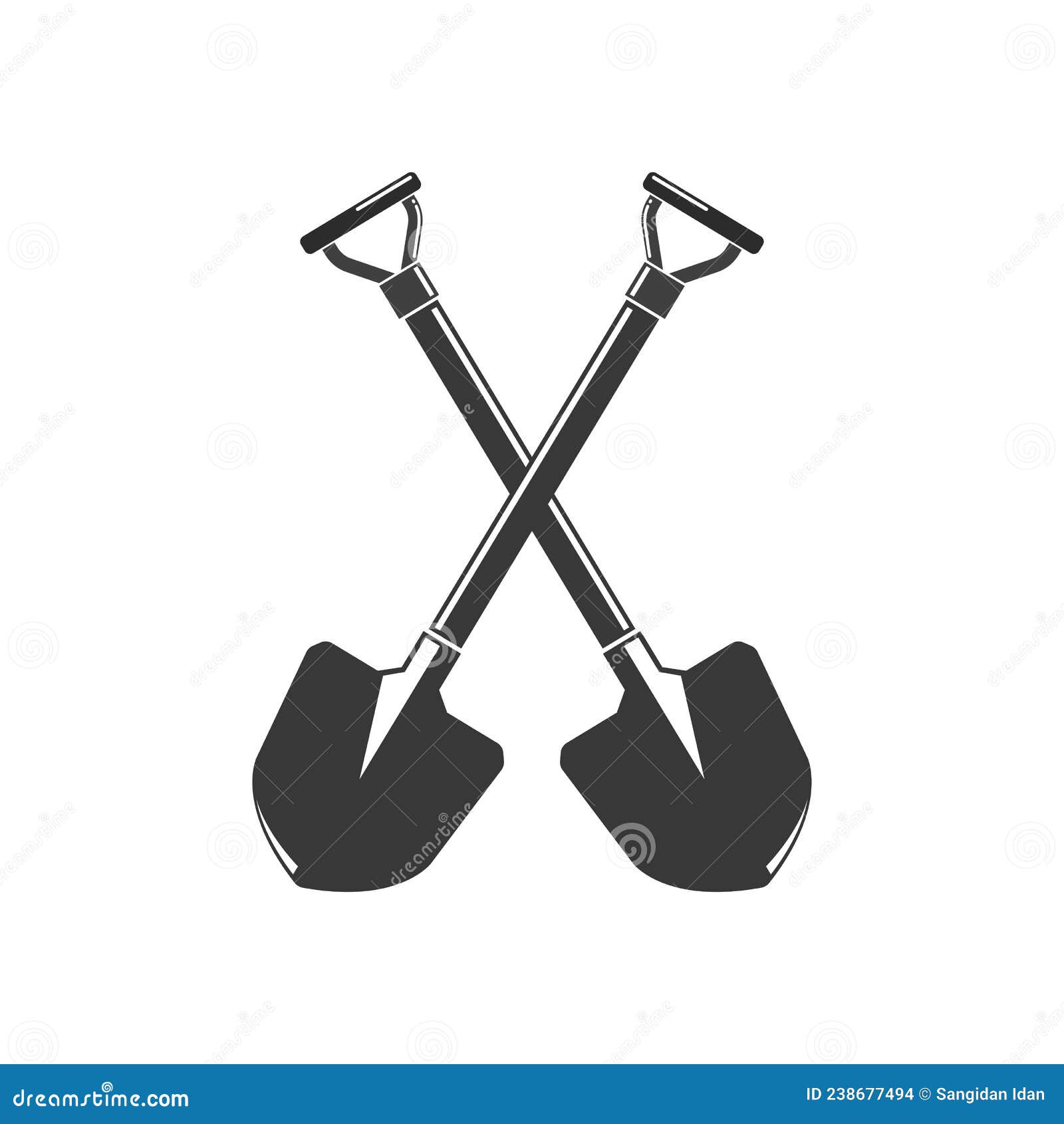 Crossed Shovel Icon Vector Illustration Design Stock Vector ...
