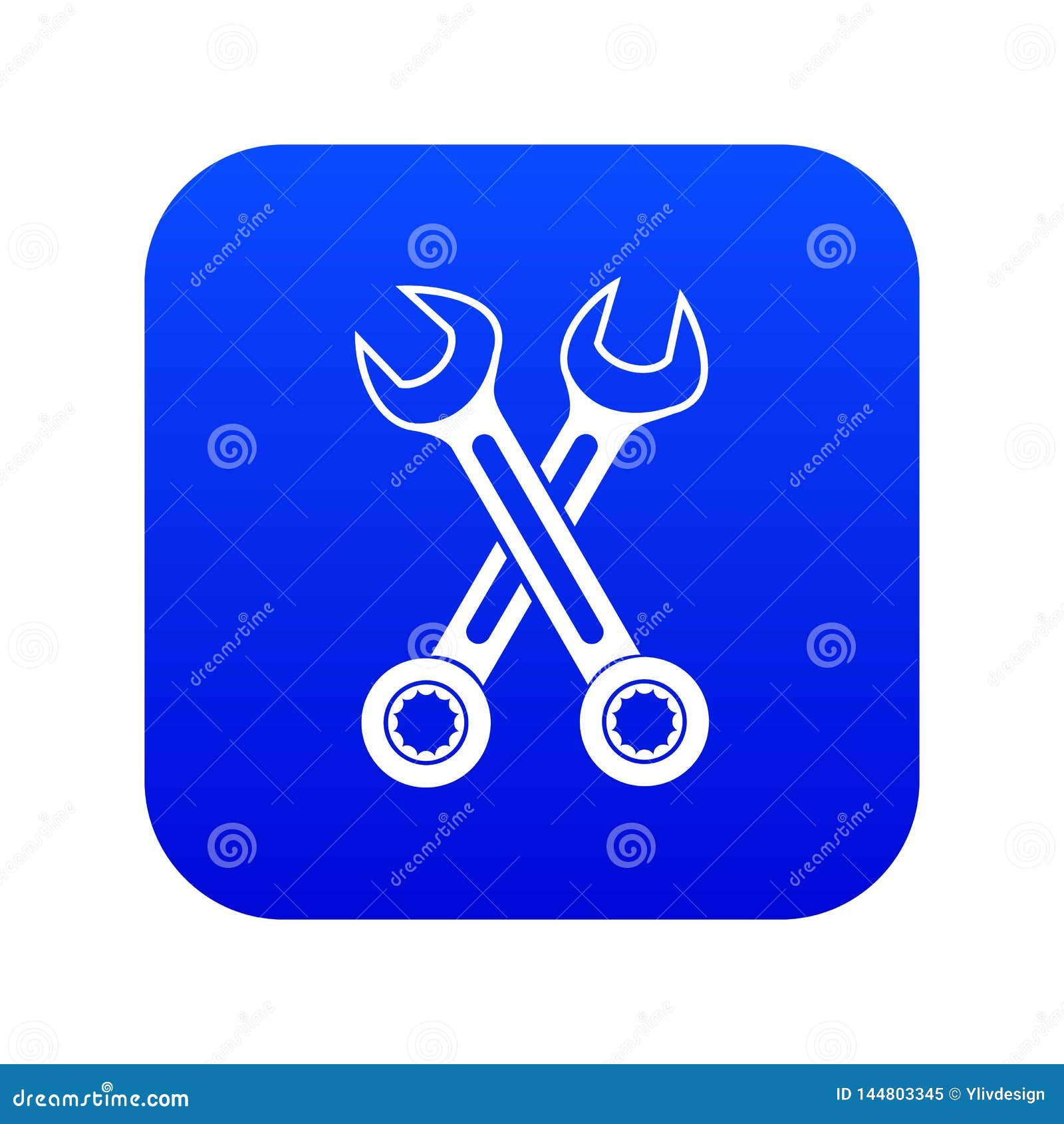 Crossed Spanners Icon Digital Blue Stock Vector - Illustration of ...