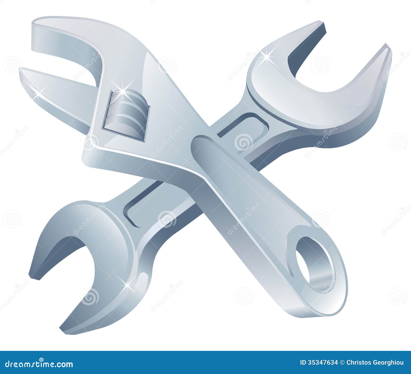 Two Spanners Crossed, Manufacturing Theme, Vector Symbol ...