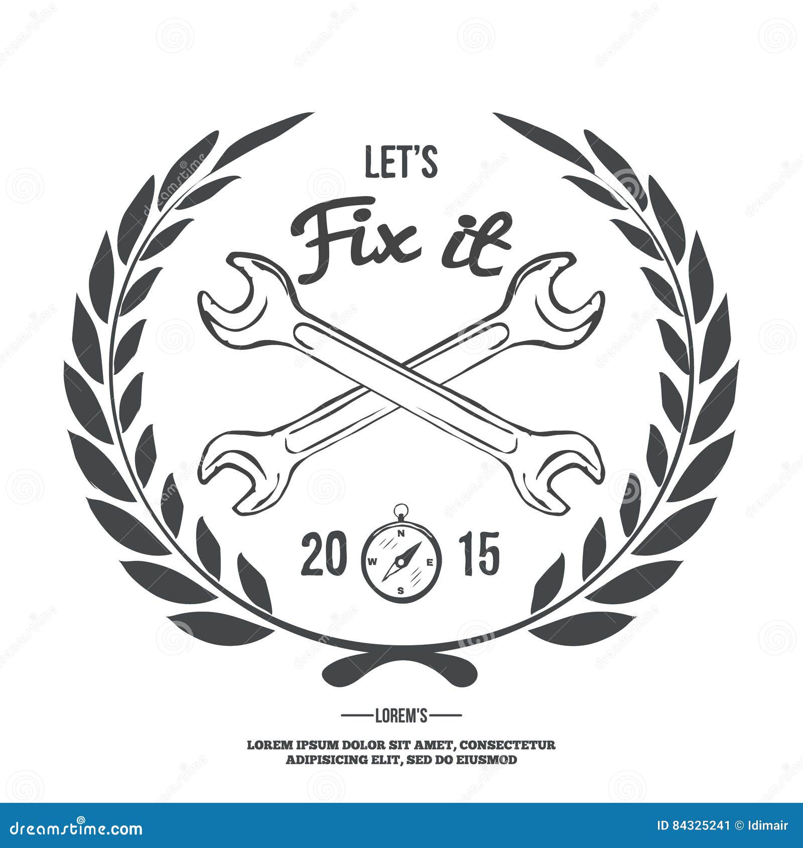 Two Spanners Crossed, Manufacturing Theme, Vector Symbol ...