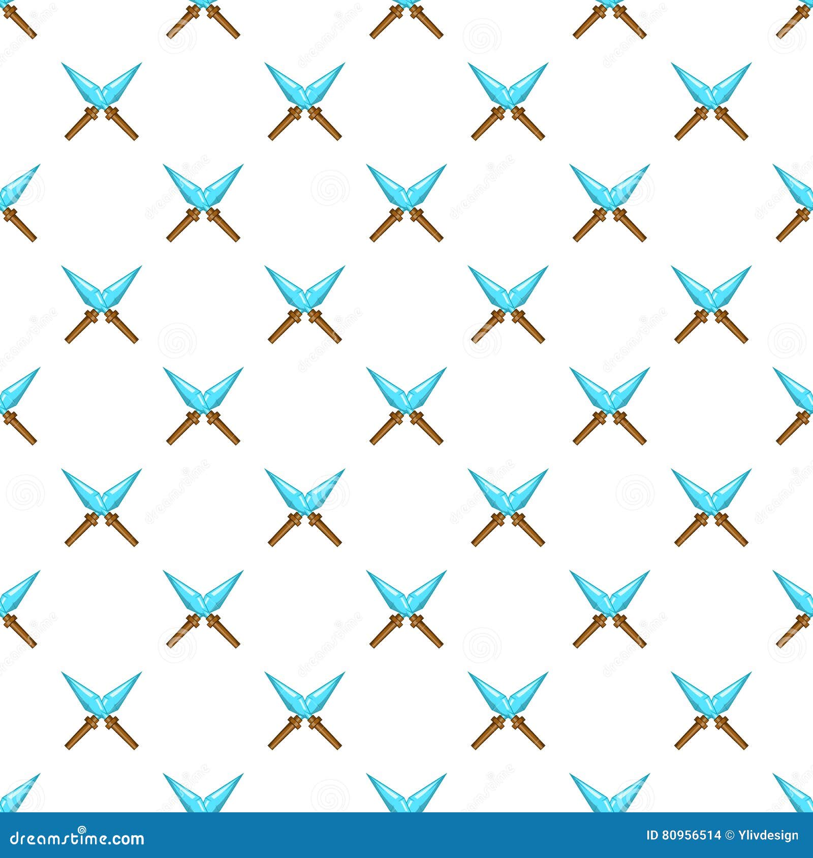 Crossed Spikes Pattern, Cartoon Style Stock Vector - Illustration of ...