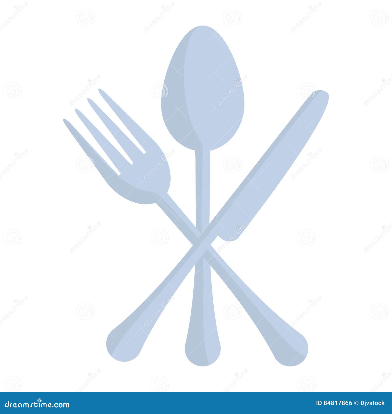 Crossed Spoon Fork and Knife Utensil Kitchen Stock Illustration ...