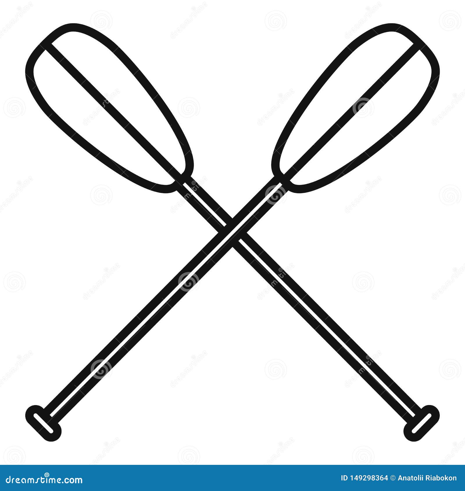 Crossed Striped Oars Icon, Outline Style Stock Vector - Illustration of ...