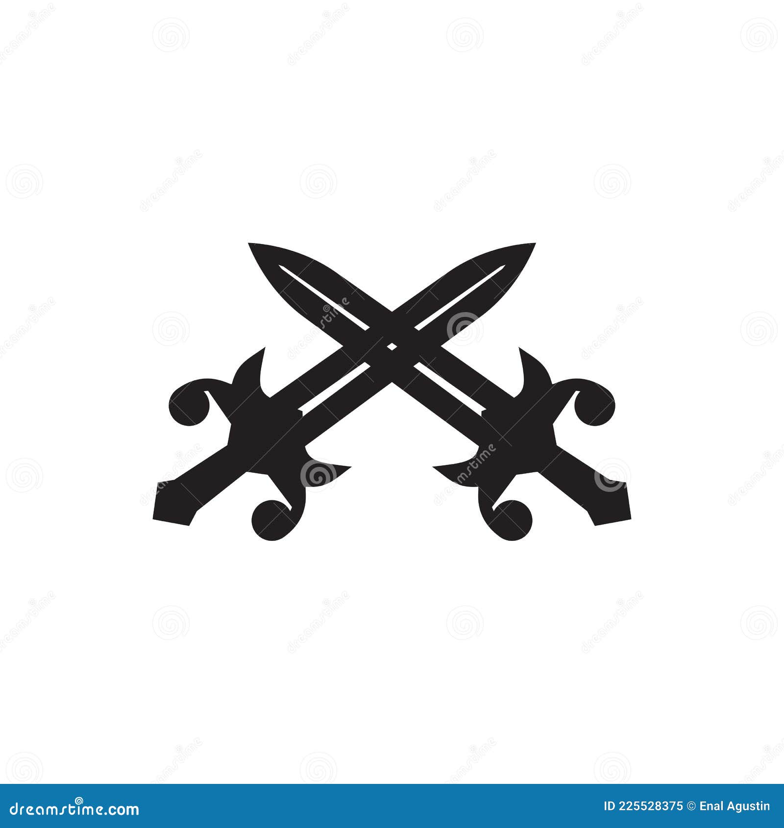 Crossed Sword Logo Design Template Stock Vector - Illustration of ...