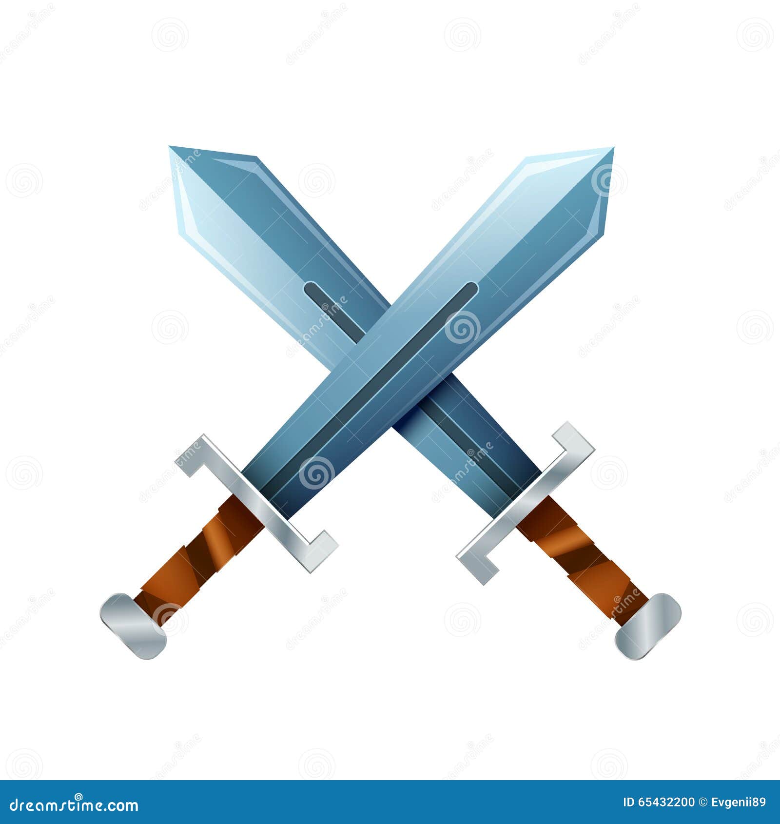 Crossed Swords, Cartoon Icon on White Stock Vector - Illustration of ...