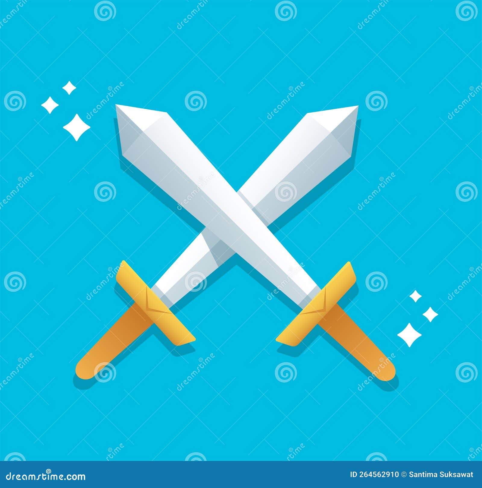Cartoon Crossed Swords