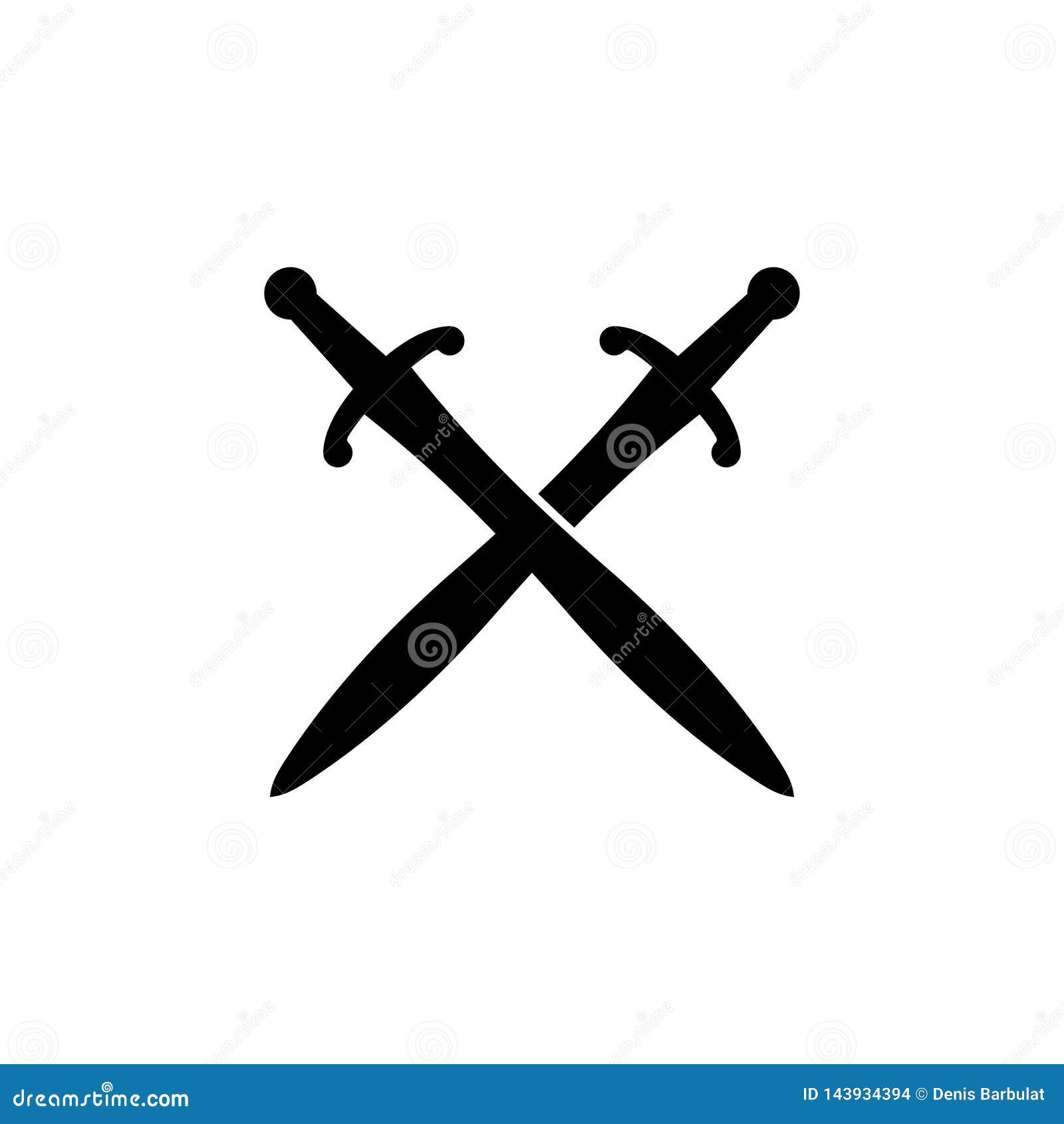 Crossed Swords icon stock vector. Illustration of blade - 143934394