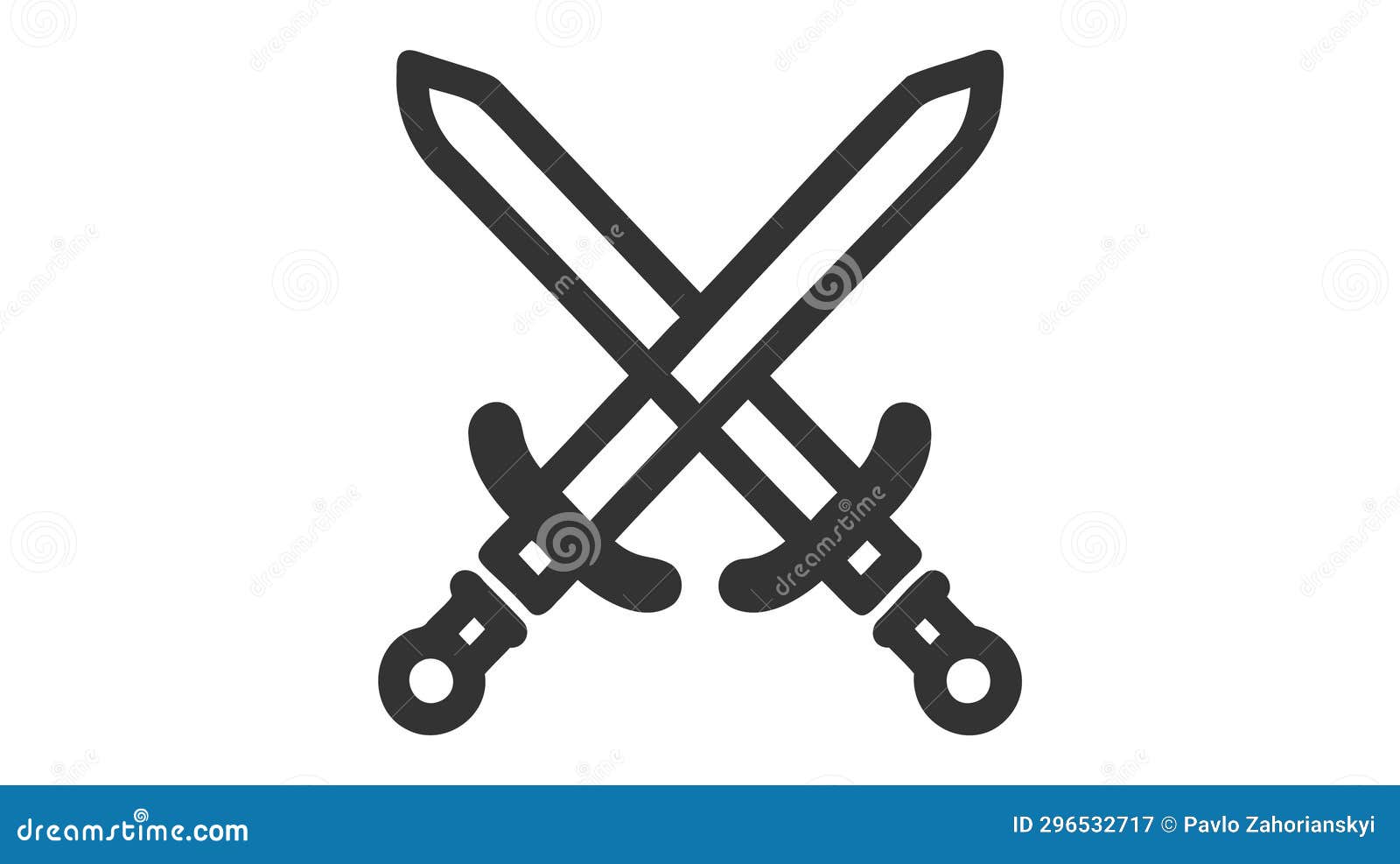 Crossed Swords Icon, Heraldic Weapon Sign Stock Vector - Illustration ...