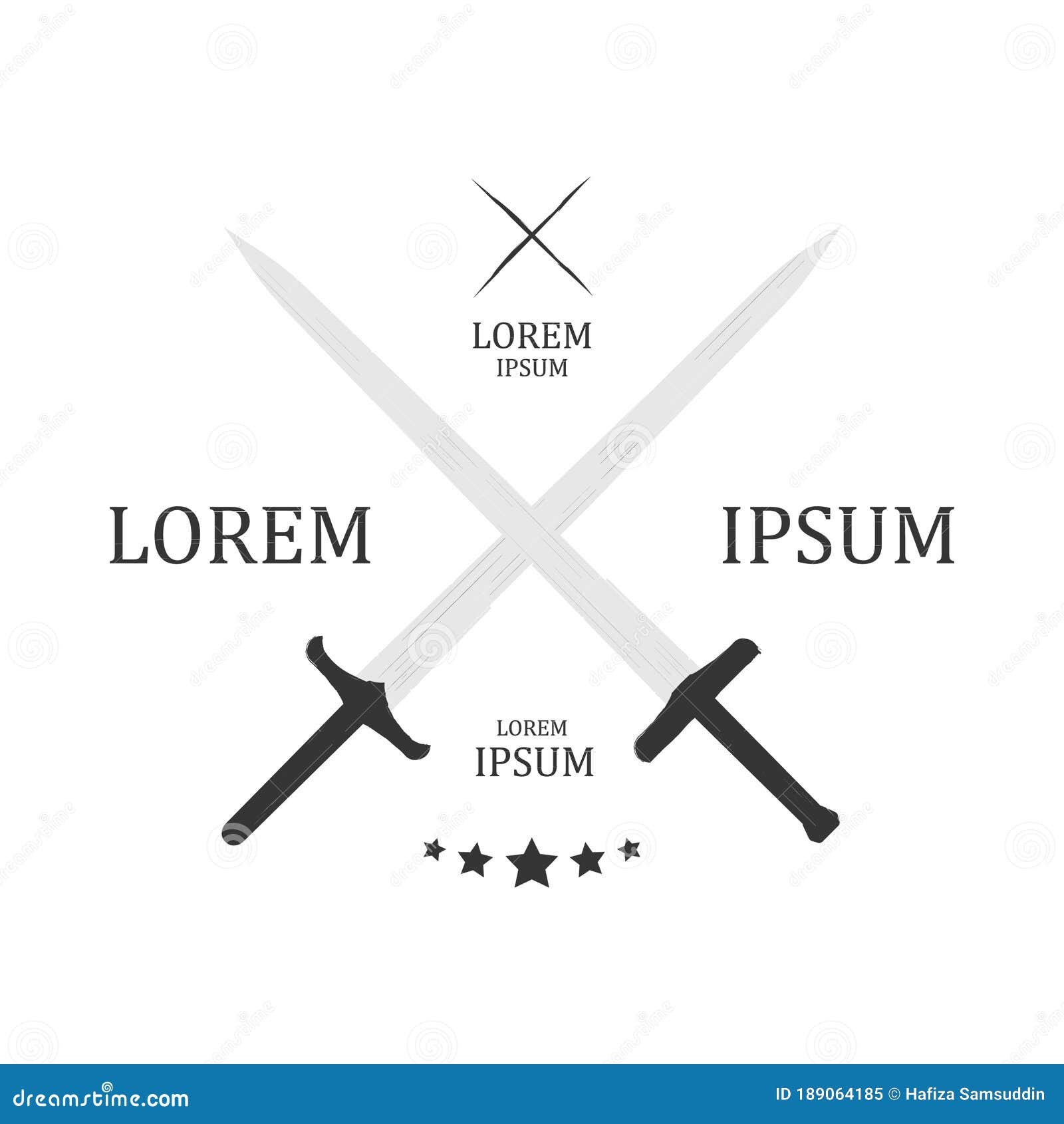 Crossed Swords. Vector Illustration Decorative Design Stock Vector ...