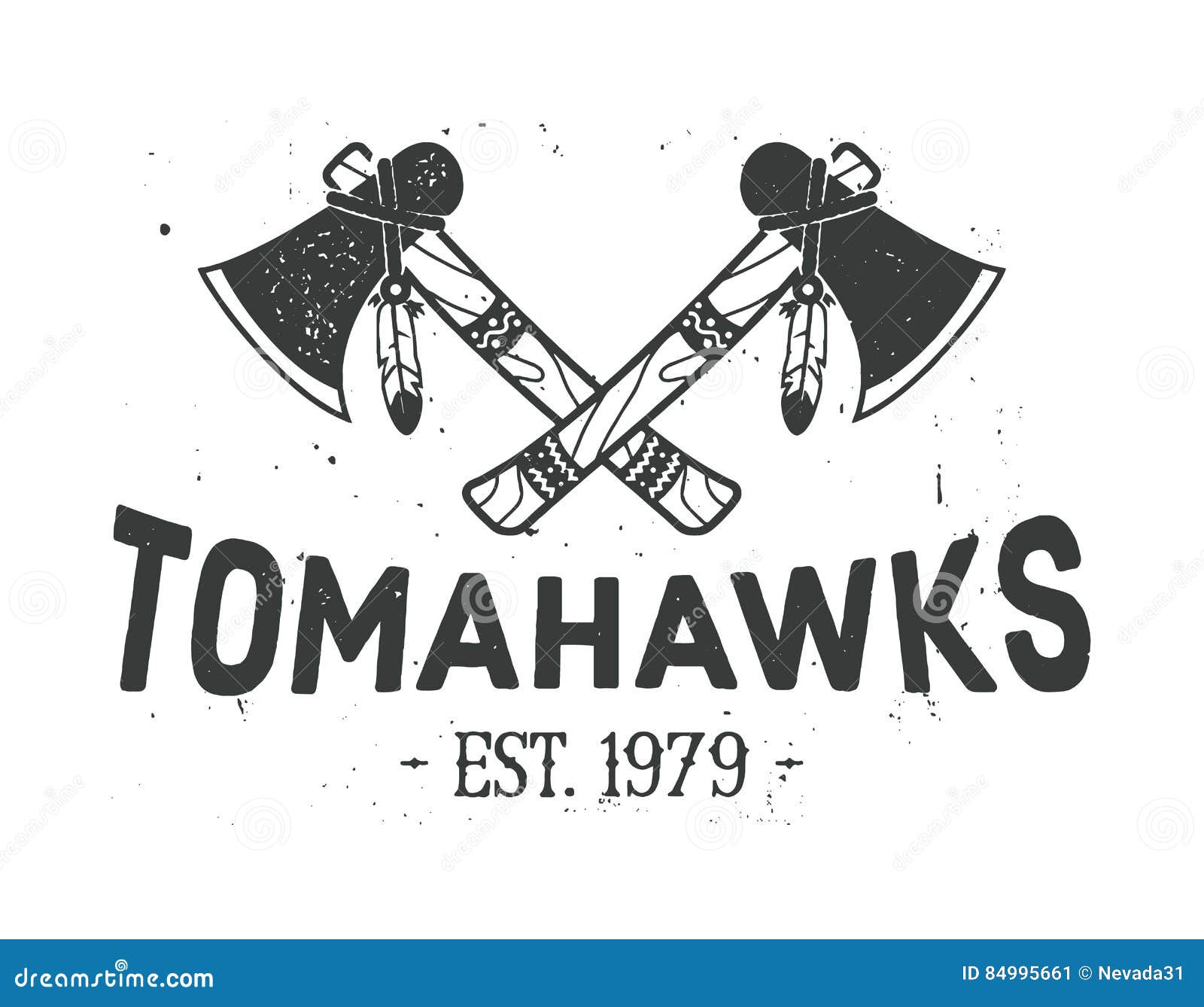 Crossed tomahawks design stock illustration. Illustration of hipster ...