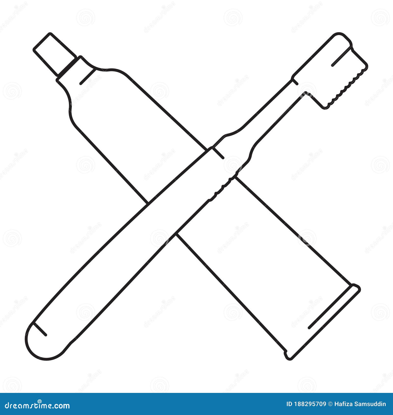 Crossed Toothbrush and Paste. Vector Illustration Decorative Design ...