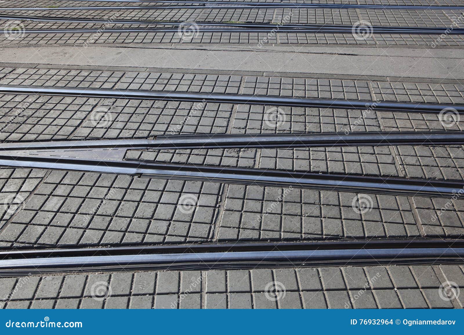 Tram Rails And Cables Scenery. Tramway Tracks And Traction Photo ...