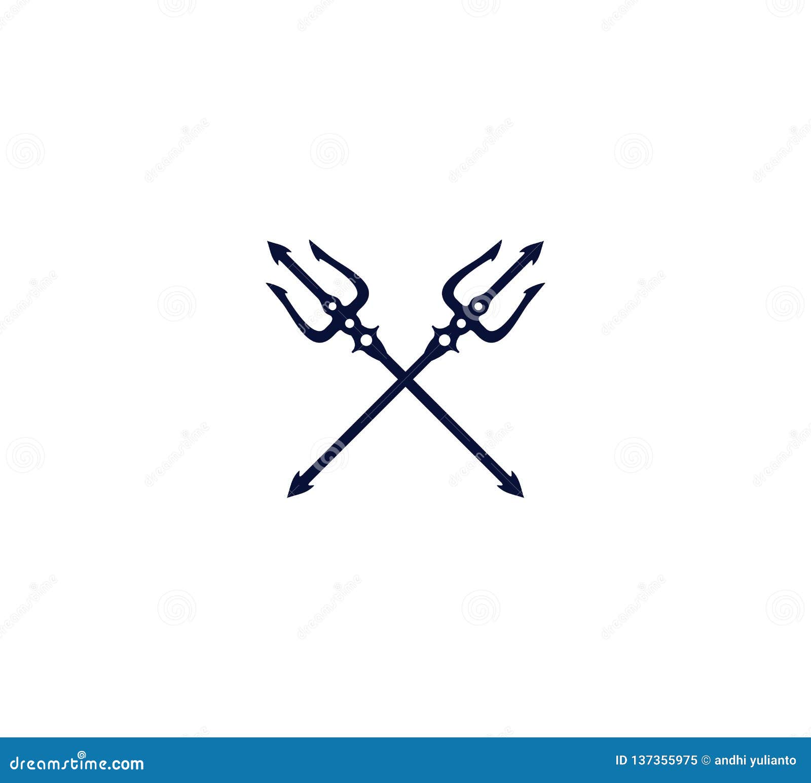 Trident Fork Collage Of Triangles Vector Illustration | CartoonDealer ...