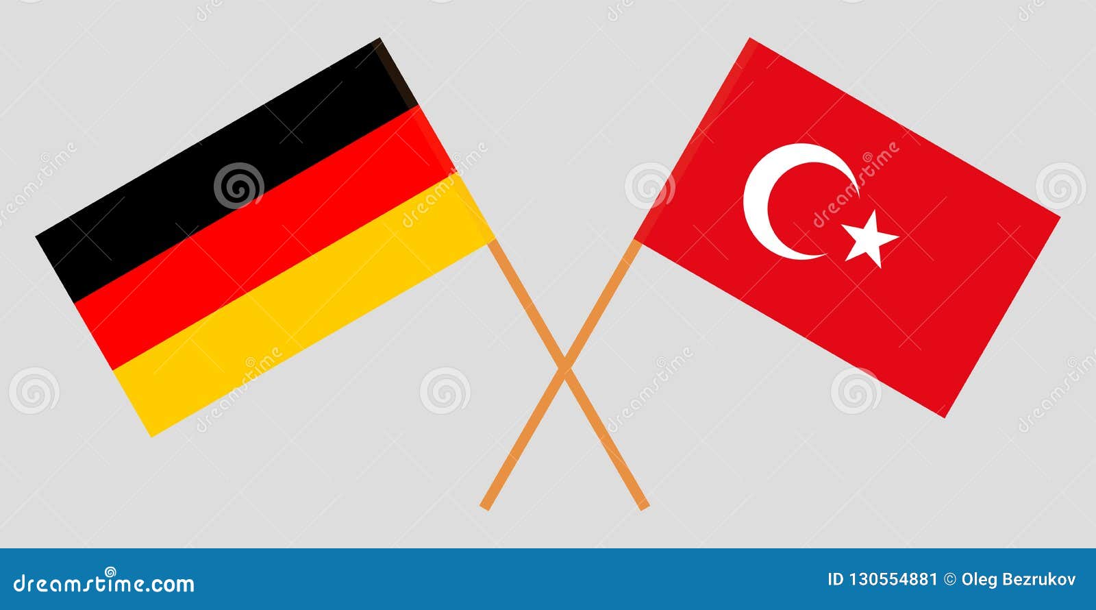 The Crossed Turkey and Germany Flags. Official Colors Stock Vector ...