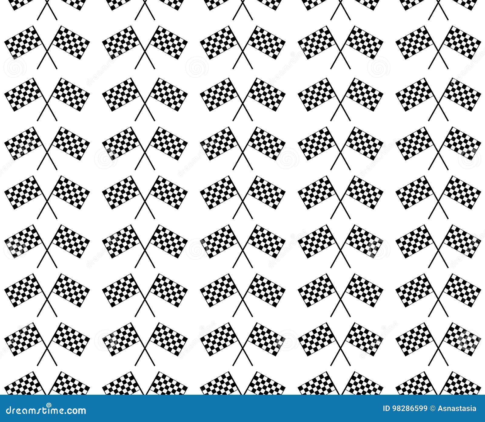 Crossed Waving Black and White Checkered Flags Seamless Pattern ...