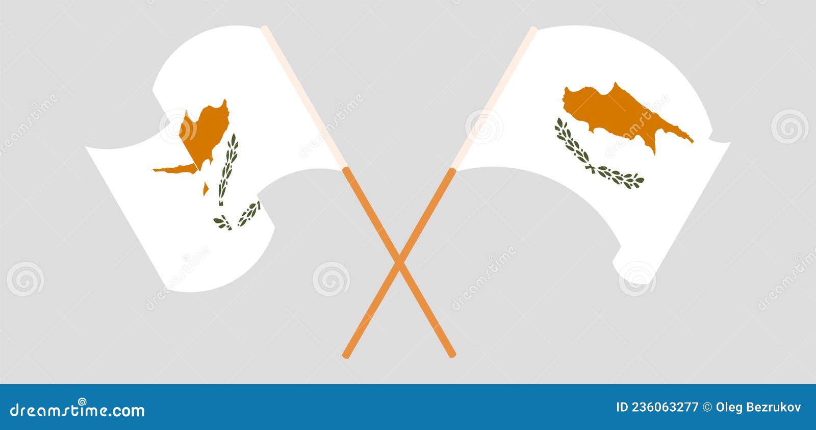 Crossed and Waving Flags of Cyprus Stock Vector - Illustration of ...