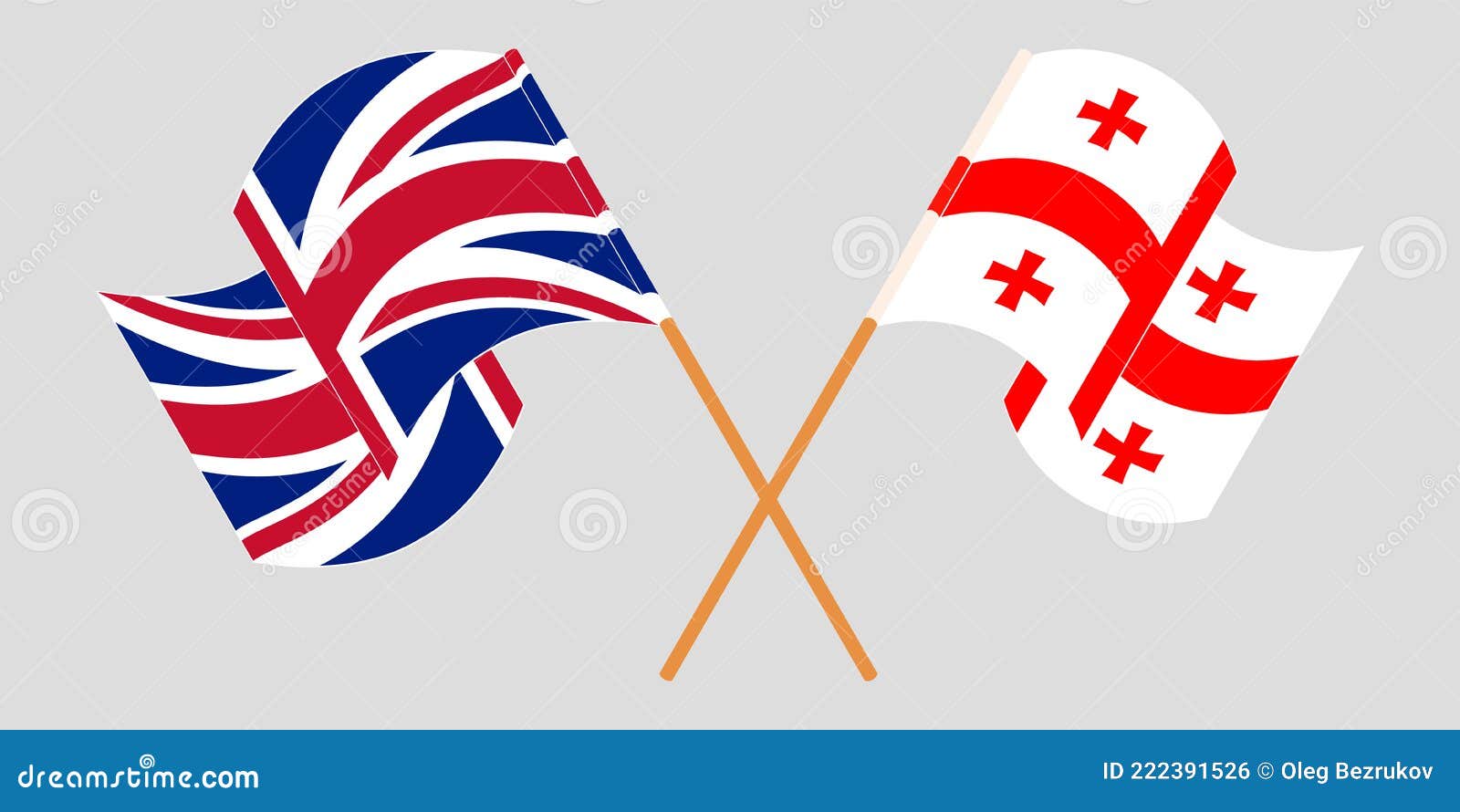 Crossed and Waving Flags of Georgia and the UK Stock Vector ...