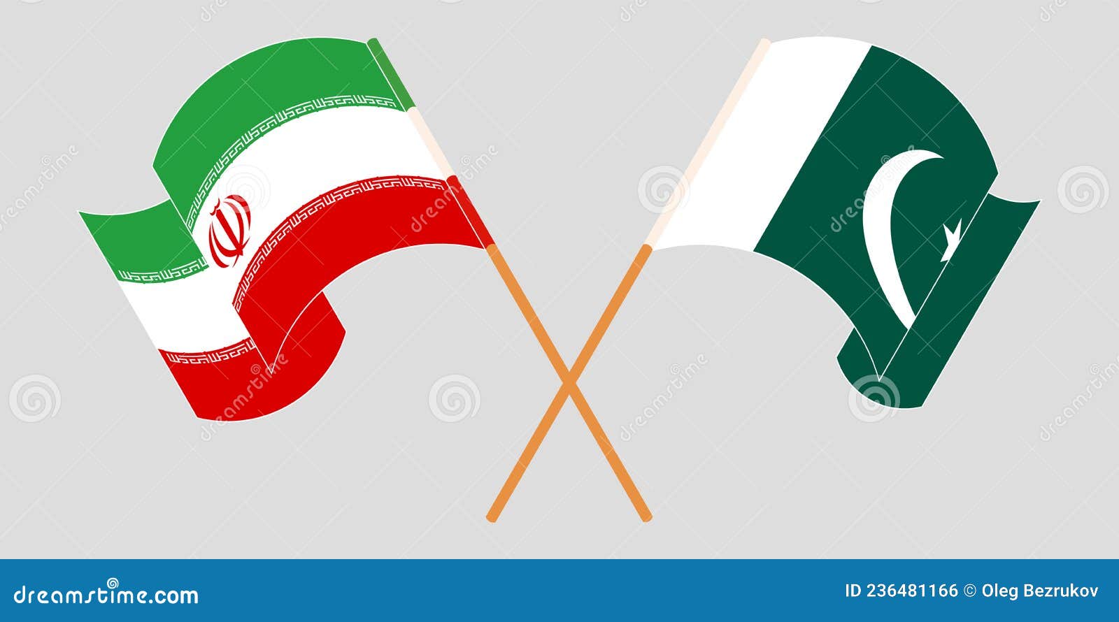 Crossed and Waving Flags of Iran and Pakistan Stock Vector ...