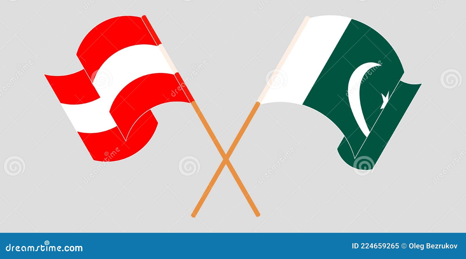 Crossed and Waving Flags of Pakistan and Austria Stock Vector ...
