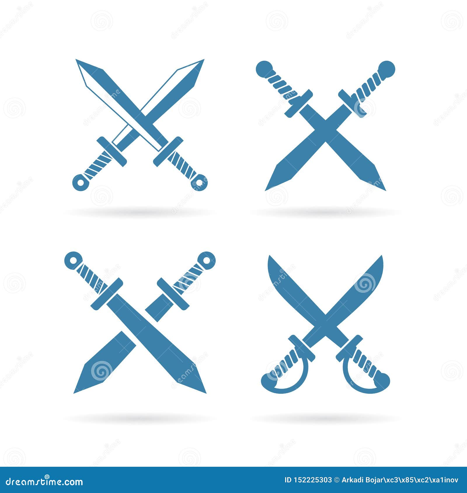 Crossed Weapons Vector Collection In White | CartoonDealer.com #58895841