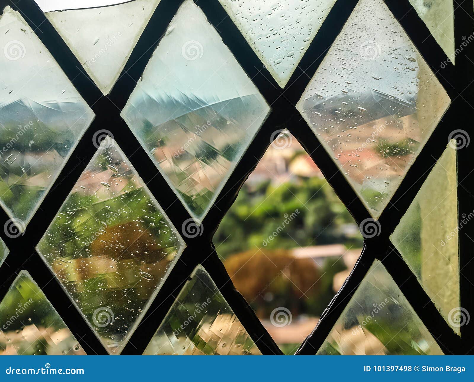 Through the crossed window stock photo. Image of castle - 101397498