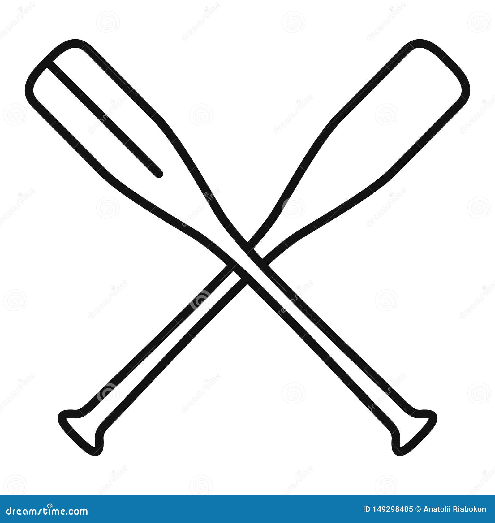 Crossed Wood Paddle Icon, Outline Style Stock Vector - Illustration of ...