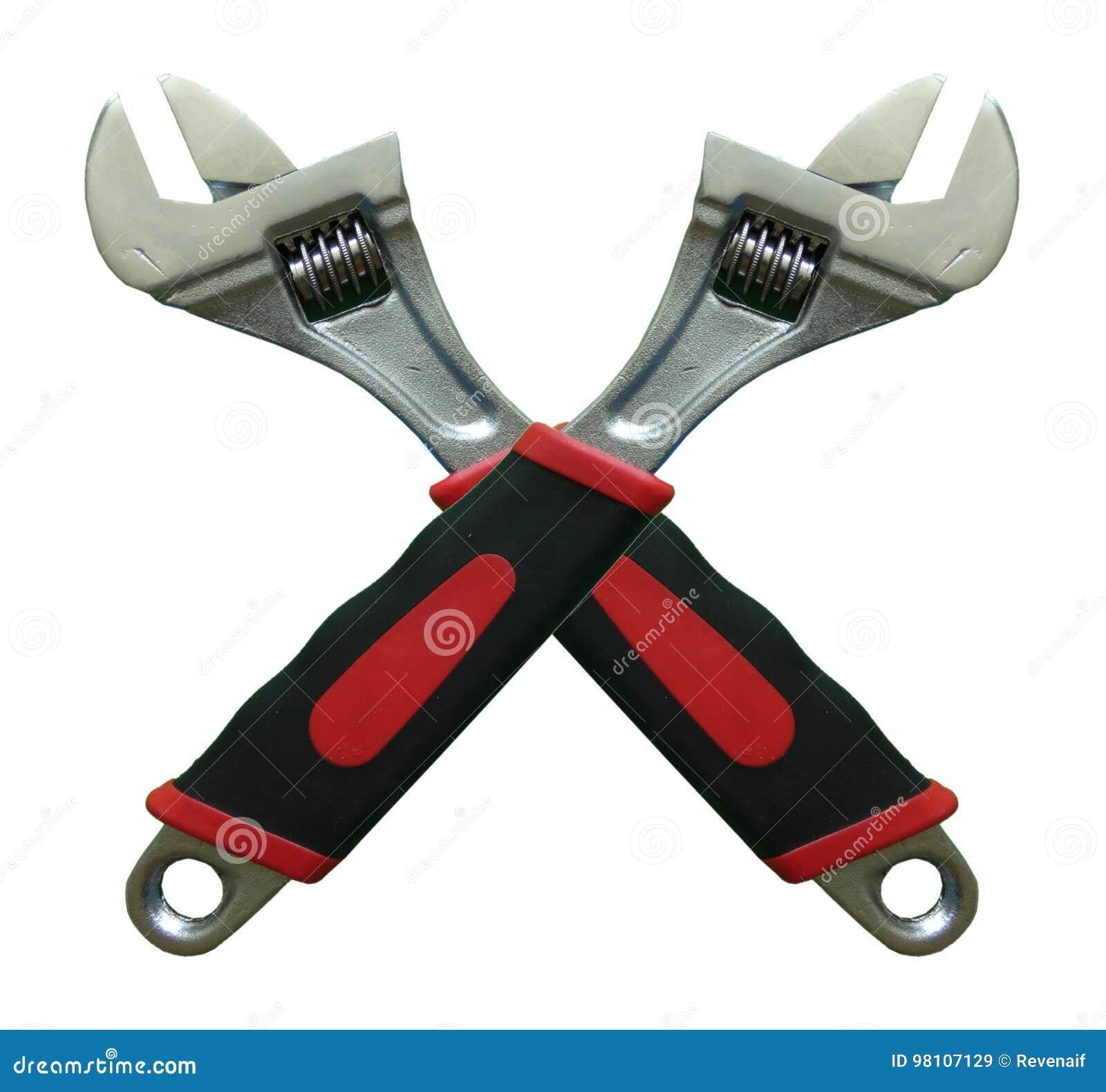 Crossed Wrenches Adjustable Spanners Isolated Stock Image - Image of ...