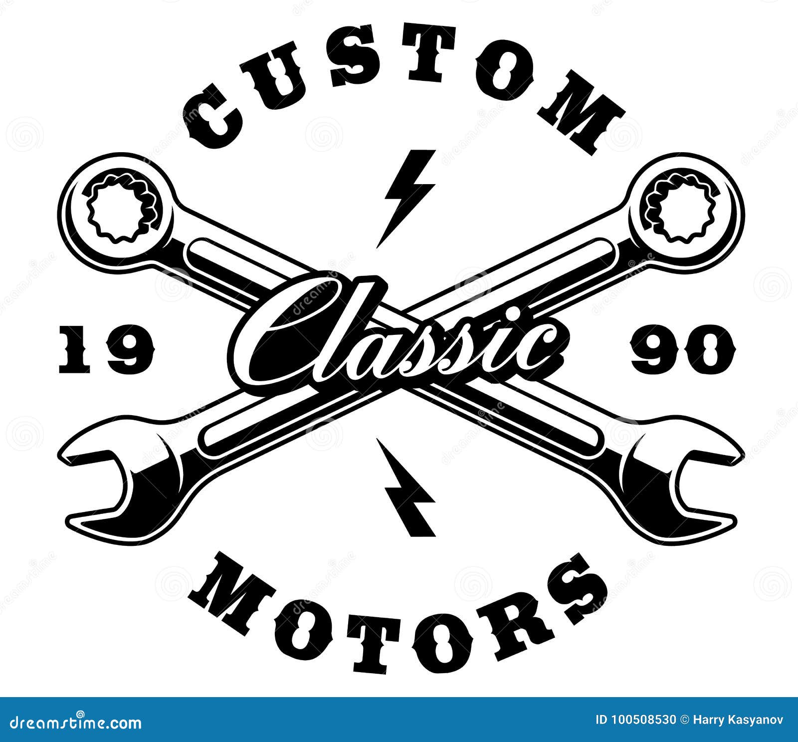 Crossed Wrenches on White Background Stock Illustration - Illustration ...