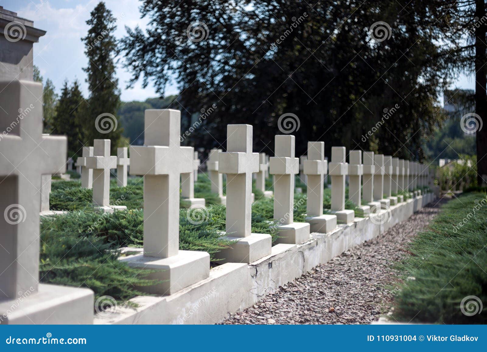 Crosses in cemetery stock photo. Image of marble, memorial - 110931004