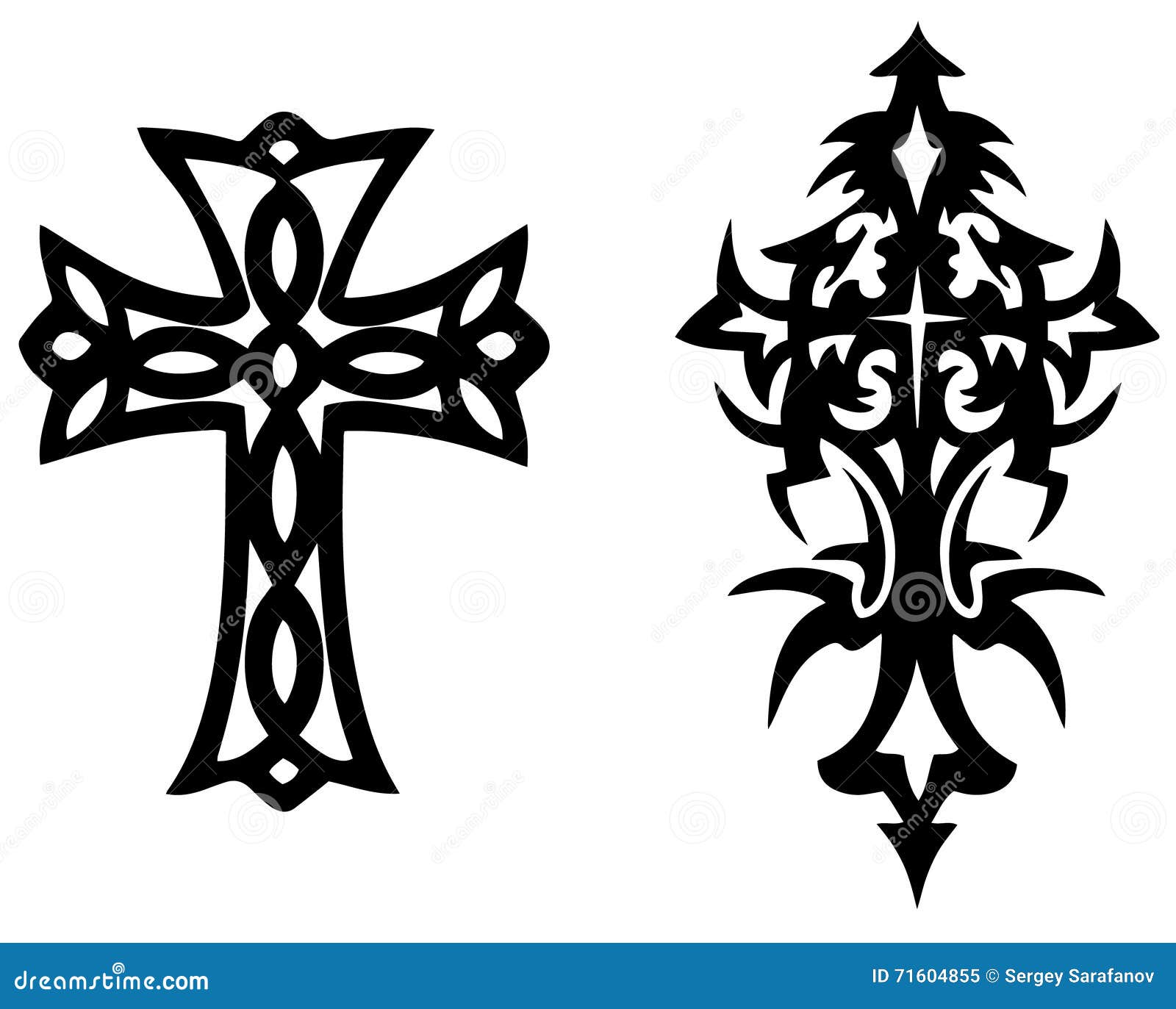 Crosses Crucifix. Religious Design Elements Illustration Stock ...