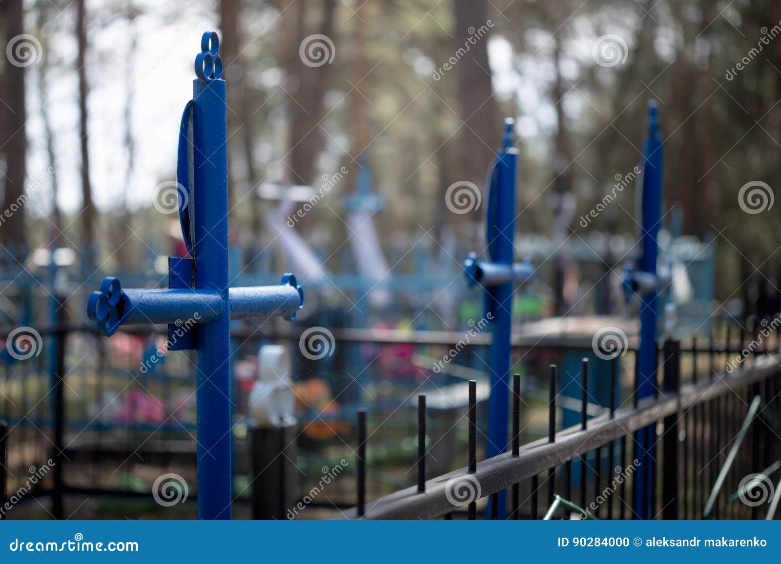 Crosses and Graves in the Cemetery on the Eve of the Holiday Radonitsa ...