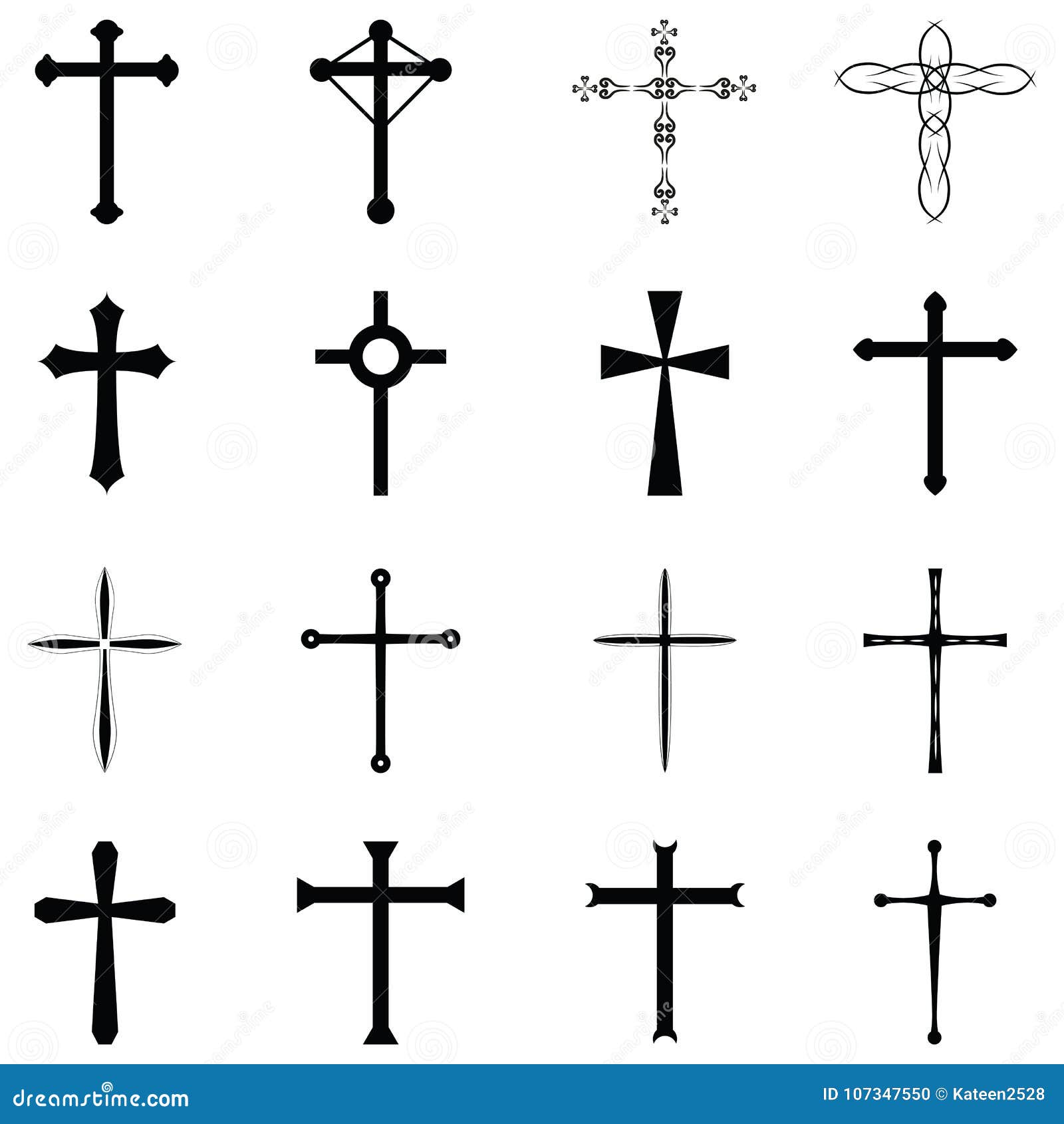 Crosses icon set stock vector. Illustration of isolated - 107347550