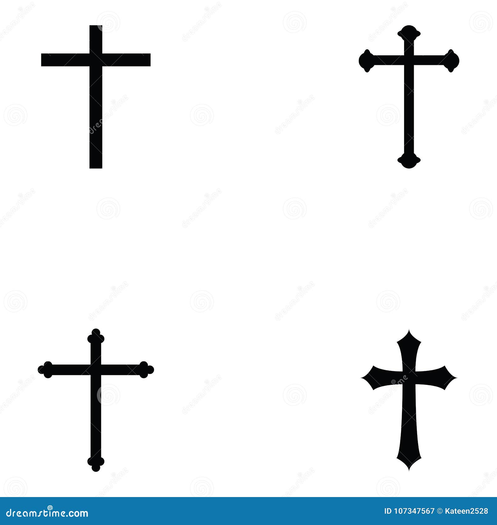 Crosses icon set stock vector. Illustration of black - 107347567