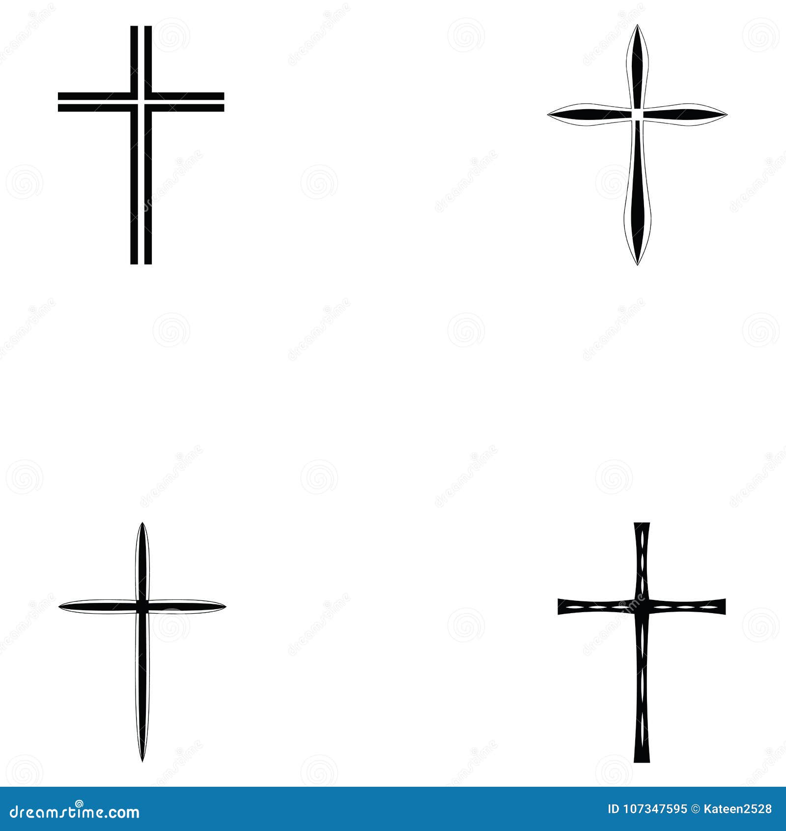 Crosses icon set stock vector. Illustration of symbol - 107347595