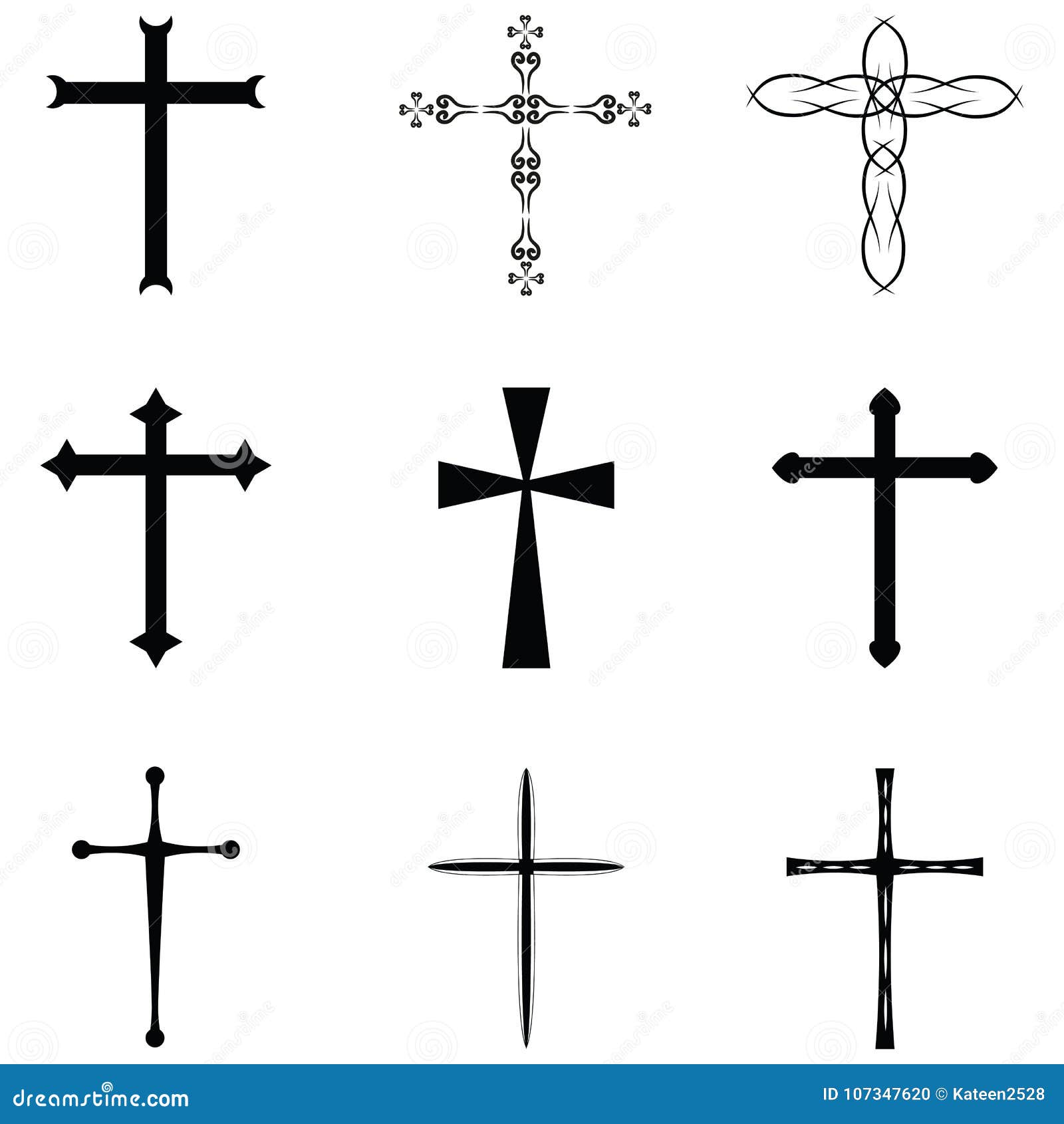 Crosses icon set stock vector. Illustration of object - 107347620
