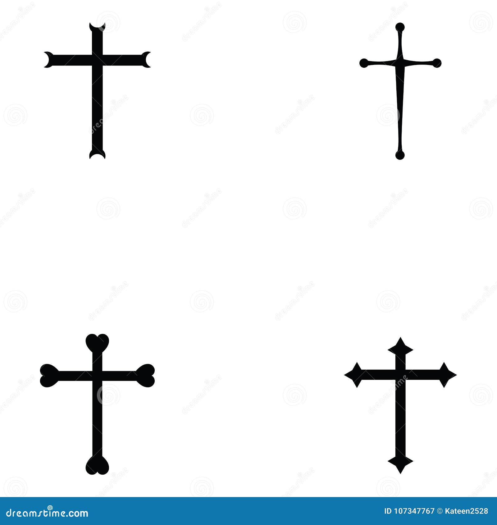 Crosses icon set stock vector. Illustration of belief - 107347767