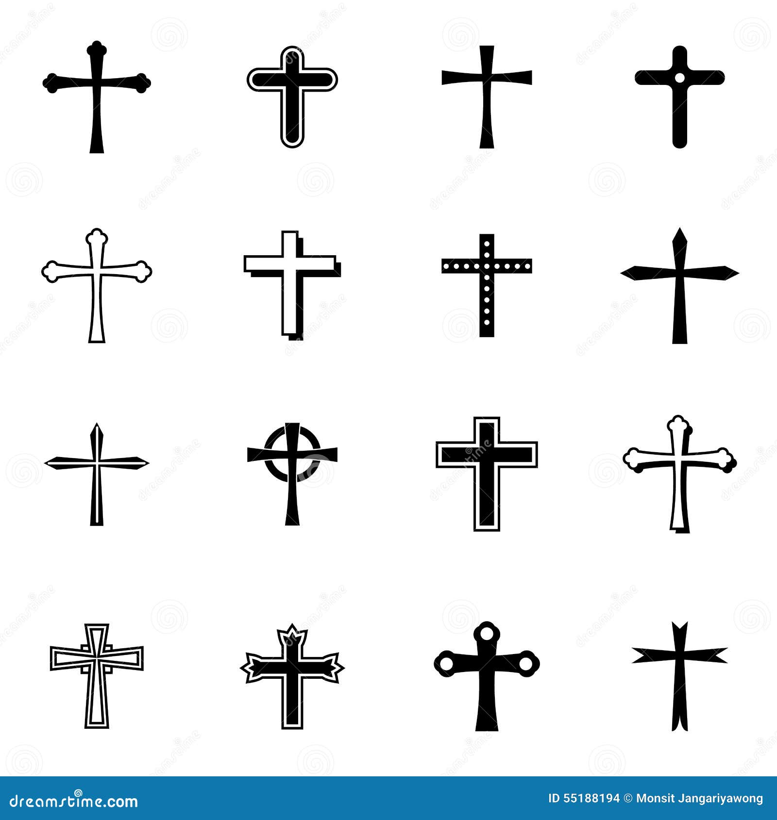 Crosses Icons Set Vector Illustration Stock Vector - Illustration of ...