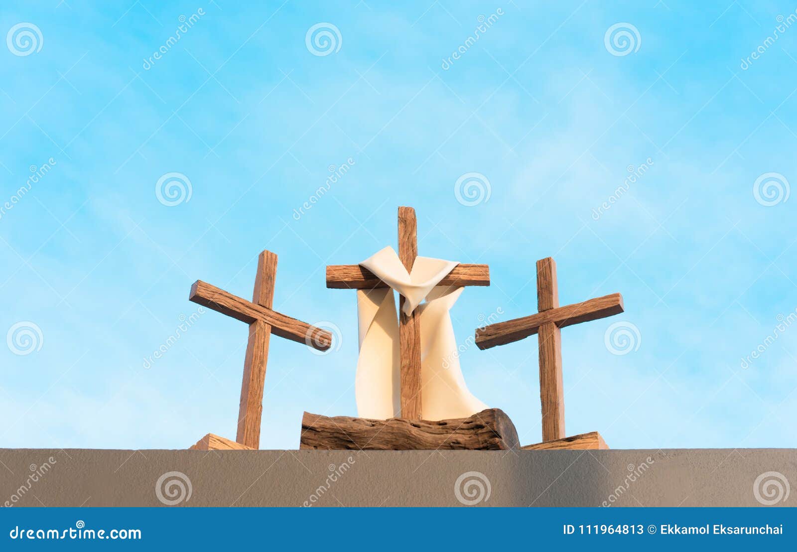 3 Crosses stock image. Image of church, calvary, light - 111964813