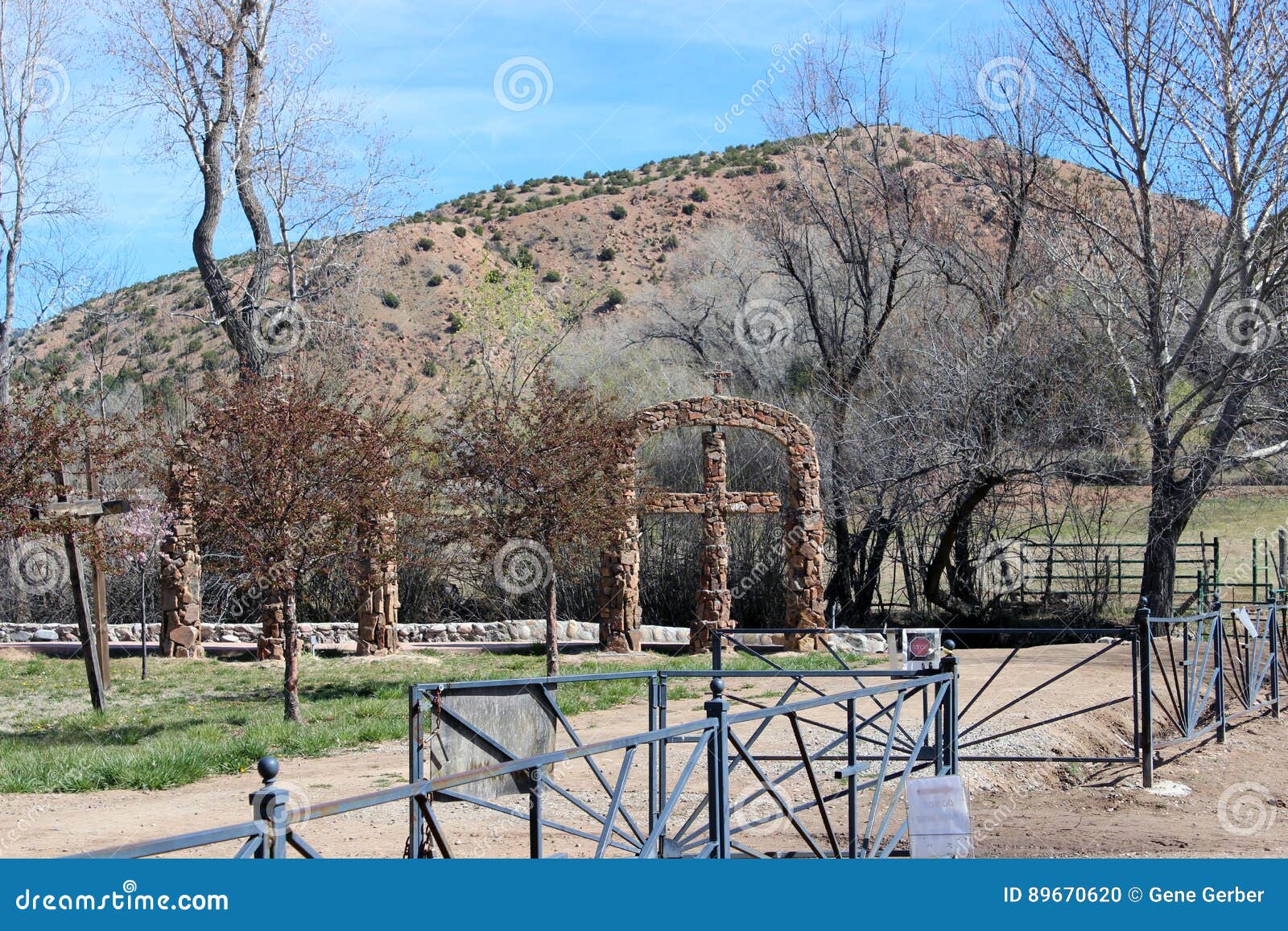 Crosses Line In Sand Desert. Christian Symbol Of Faith And Hope. Old ...