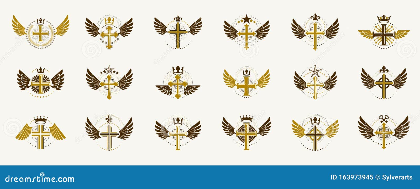 Crosses Secrets Emblems Vector Emblems Big Set, Christian Religion ...