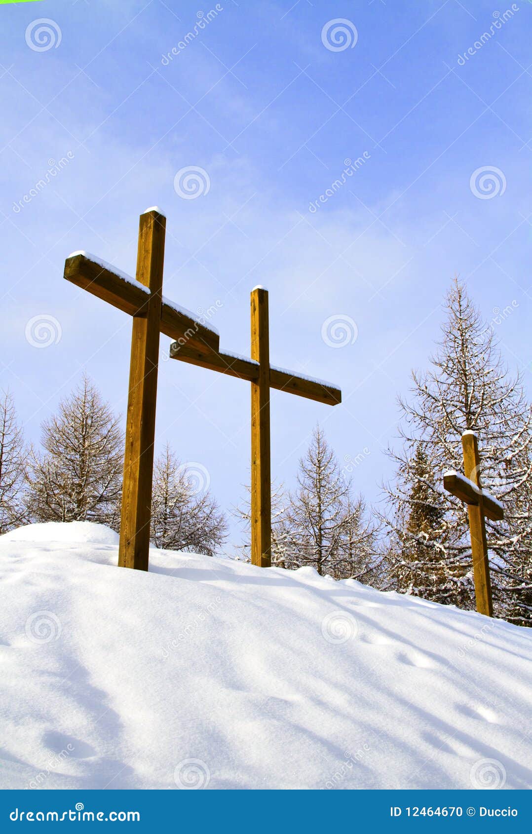Crosses the snow stock photo. Image of crucifixion, peak - 12464670