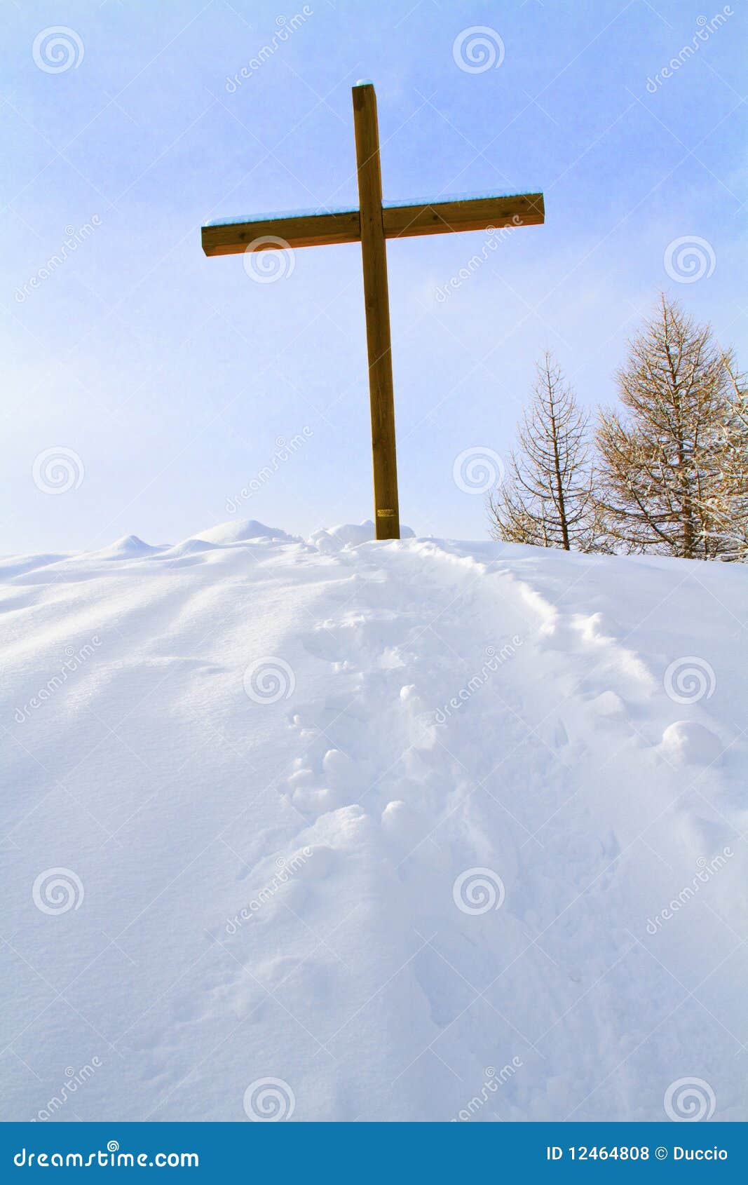 Crosses the snow stock photo. Image of leggno, blanket - 12464808