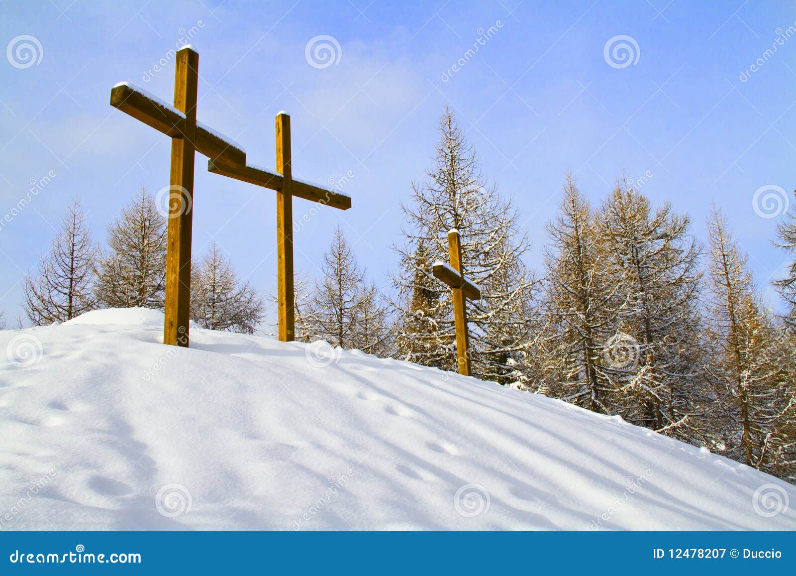 Crosses the snow stock image. Image of believe, faith - 12478207