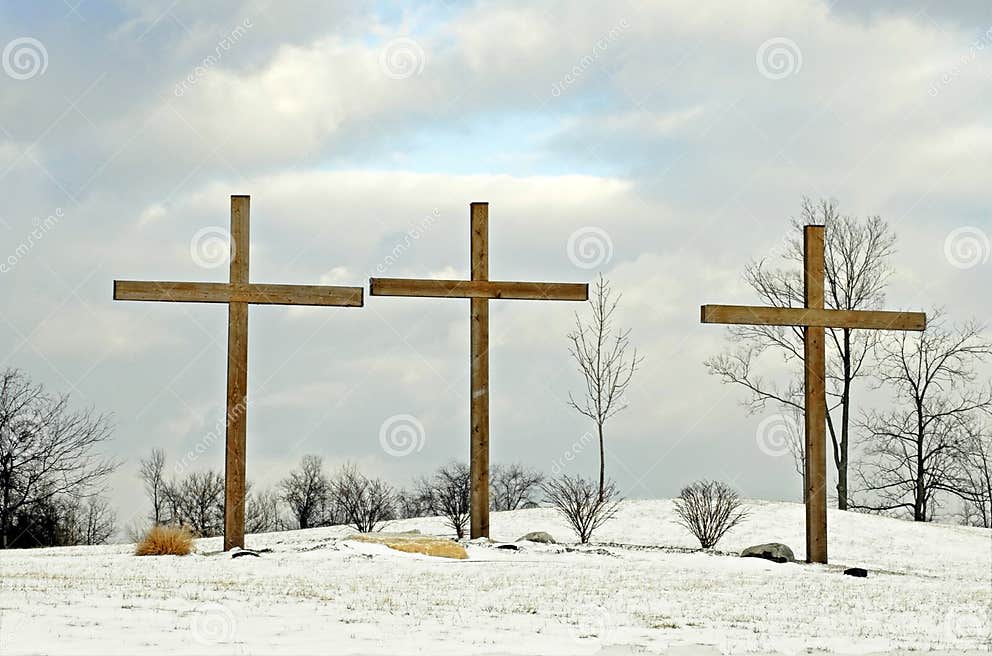 Crosses in Snow stock photo. Image of belief, clouds, christianity ...