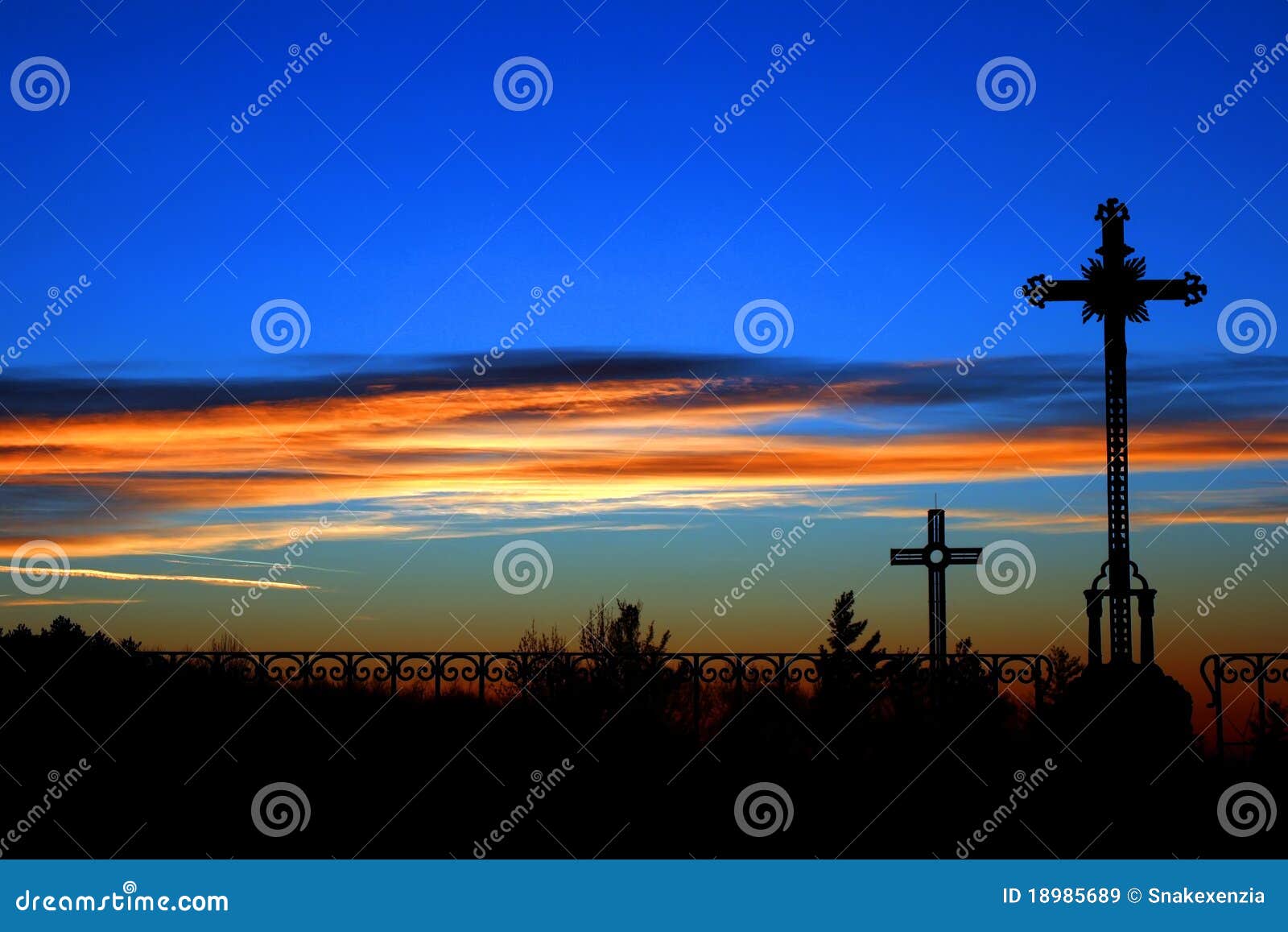 Crosses at sunset stock image. Image of clouds, resurrection - 18985689