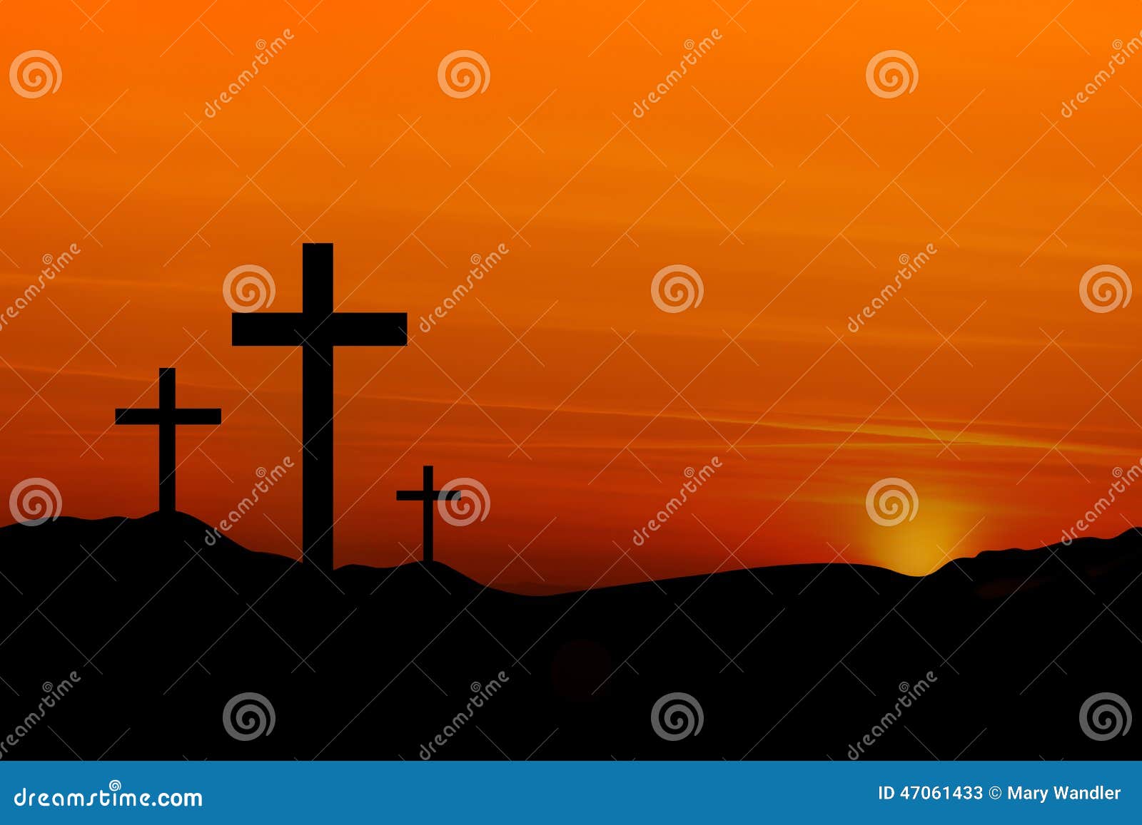 Crosses in the Sunset stock illustration. Illustration of crucify ...