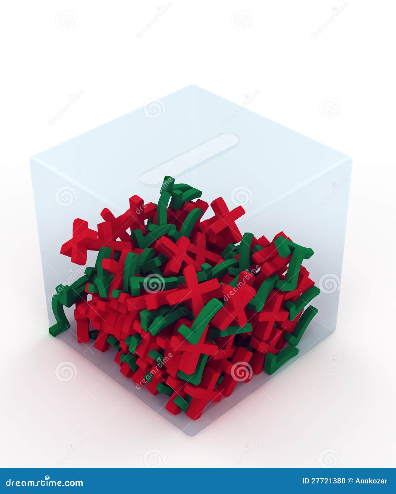 Crosses and Ticks in the Ballot Box Stock Illustration - Illustration ...